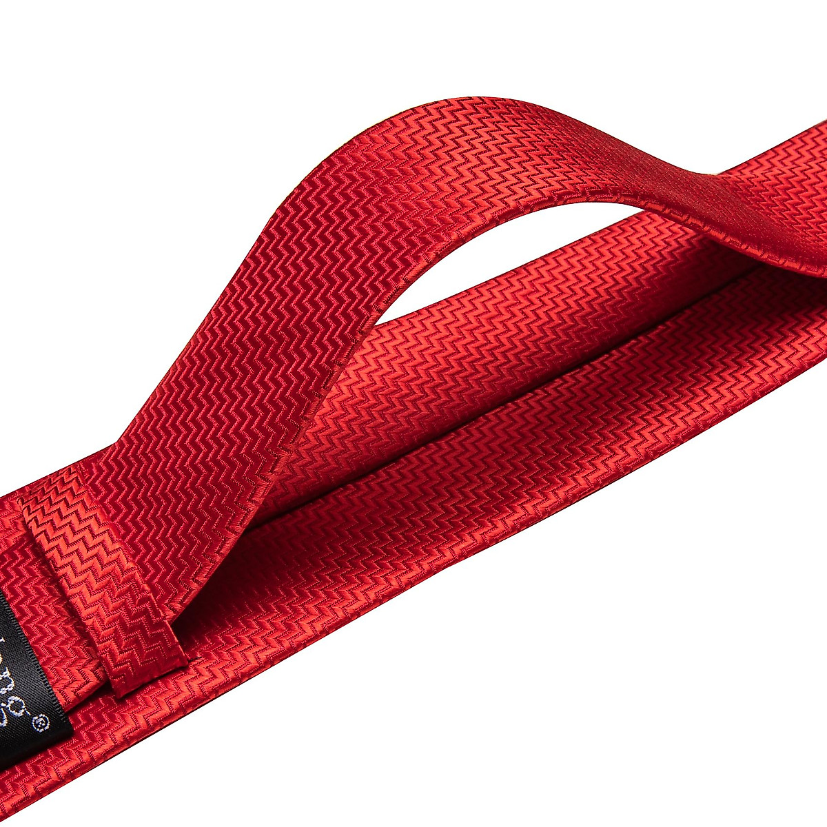 Barry.Wang Formal Red Solid Color Man Tie Set Necktie Handkerchief Cuff Links Wedding Ceremony