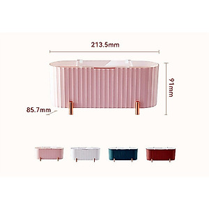 FKOG Dark Red Qtips Holder, Cotton Swab Holder Multi-functional Bathroom Storage Organizer, Detachable 3 Grids Separate Cotton Swabs Dispenser for Cotton Ball Cotton Pads Swabs Ball Floss (Dark Red)