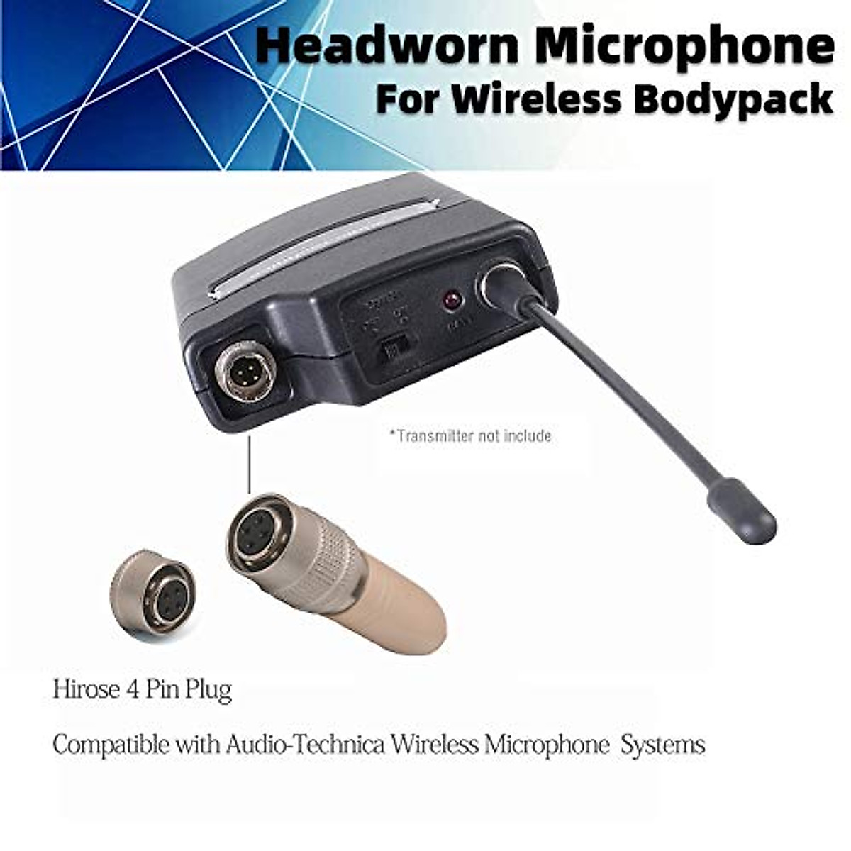 Sujeetec Microphone Headset Headworn Earset Over Ear Hanging Mic Compatible with Audio Technica Wireless System & Bodypack Transmitter, Ideal for Lectures, Live Performance, Theater, Podcasts-Beige