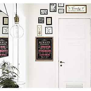 Wartter 11.8x15.8 inches Always Remember You are Braver Than You Think Wood Framed Wall Art Decorative Sign.