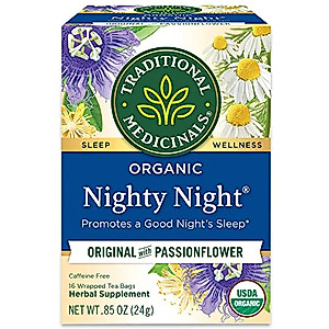 Traditional Medicinals Tea, Organic Nighty Night, Relax & Get a Good Night's Sleep, 16 Tea Bags (Packaging May Vary)