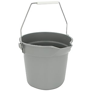Impact Deluxe Heavy-Duty Bucket, 10 qt, Polypropylene, Gray, 10.63" Dia