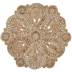 SAFAVIEH Natural Fiber Collection Area Rug - 3' Round, Natural, Handmade Boho Charm Farmhouse Jute, Ideal for High Traffic Areas in Living Room, Bedroom (NF360A)