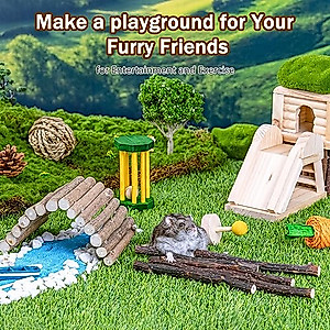 Nobleza Hamster Toys, 8 Pack Natural Wooden Guinea Pig Chew Toys and Accessories for Cage Set, Teeth Care Molar Rat Toys for Pet Rats, Dwarf Syrian Hamsters, Chinchillas, Gerbils, Small Animals