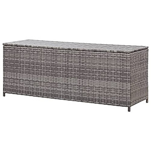 GOTOTOP Extra Large Outdoor Storage Box Waterproof, Poly Rattan Deck Box for Patio Garden Furniture, Outdoor Cushion Storage, Pool Accessories and Toys, 47.2"x19.7"x23.6",Gray