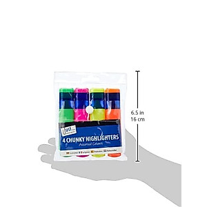 Just stationery COLOURED CHUNKY HIGHLIGHTERS 4 PACK