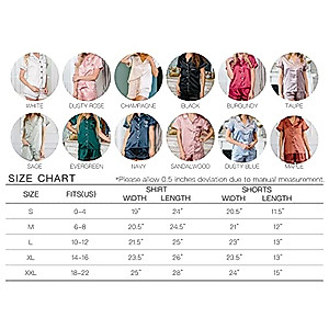 Queens Bridal Women’s Short Sleeve Silk Satin Pajama Set 2 pieces Button Down Loungewear Sleepwear (Hot Pink, Small)