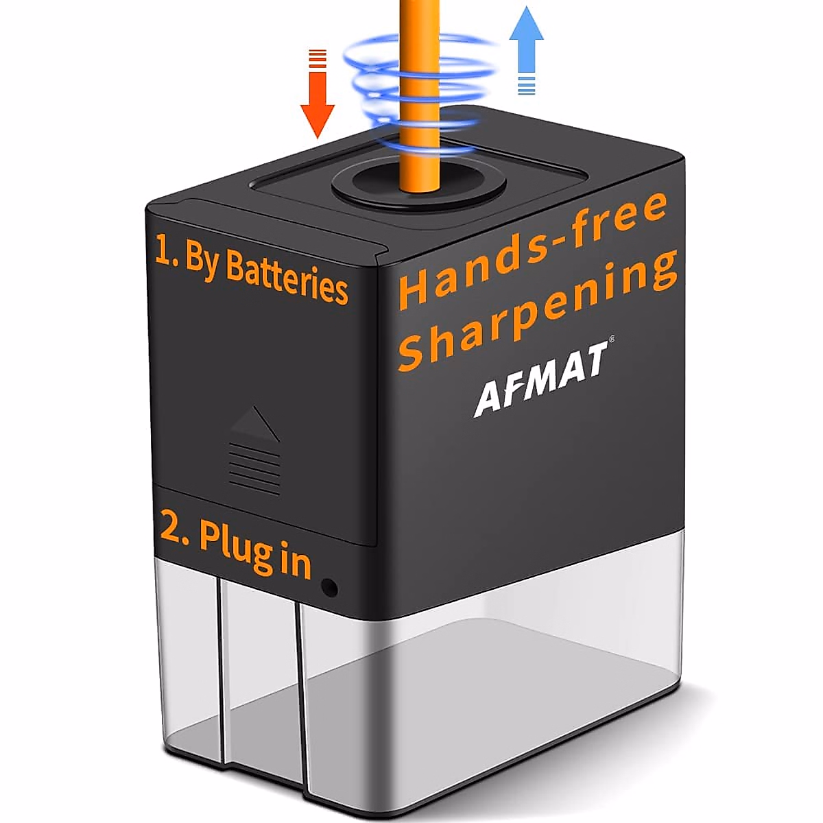AFMAT Electric Pencil Sharpener Heavy Duty for Classroom + Fully Automatic Hands-Free Pencil Sharpener for Kids (PS13+PSA8)