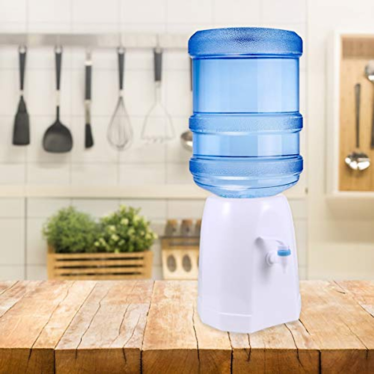 HEMOTON Countertop Water Cooler Dispenser Plastic Desktop Drinking Fountain Barrelled for Home Office Use