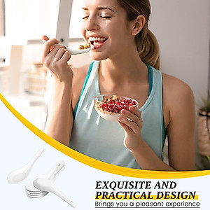 100 Pcs Ceramic Soup Spoons Bulk Chinese Spoon Sets Ceramic Asian Spoons Ceramic Chinese Spoons Porcelain Ramen Spoons with Long Hooked Handles for Cereal Pho Wonton Miso Appetizer