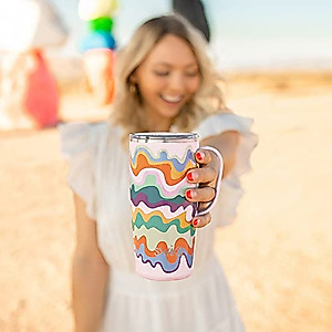 Swig Life + SCOUT 22oz Travel Mug | Insulated Tumbler with Handle and Lid, Cup Holder Friendly, Dishwasher Safe, Stainless Steel, Insulated Coffee Mug with Lid and Handle (Cool Cat)