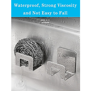 Envibe Sponge Holder, 2 Pack Sponge Holder for Kitchen Sink, Easy to Install, Strong and Sturdy, Good Ventilation Performance to Keep the Sponge Dry. (Black)