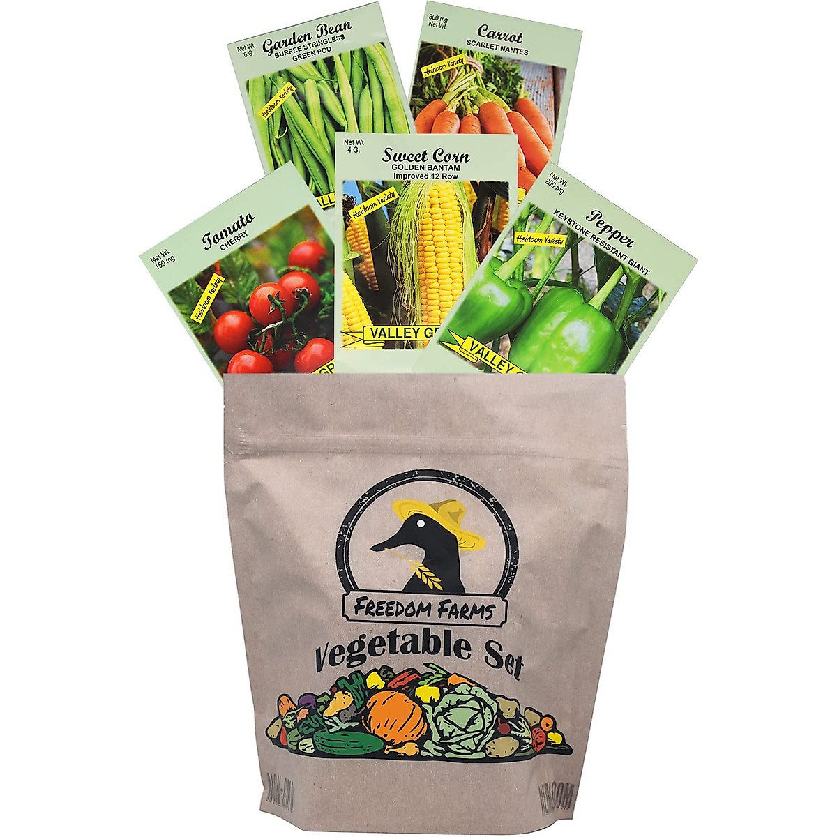Black Duck Brand 50 Packs Assorted Heirloom Vegetable Seeds 20+ Varieties All Seeds are Heirloom, 100% Non-GMO