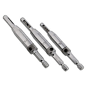 Deadwood Crafted Tools VIX Self Centering Drill Bit Set - 7/64, 9/64, and 11/64in Wood Drill Bits for Hinges and Shelves