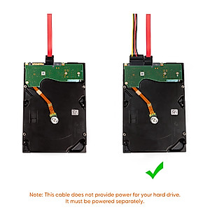 CableCreation SATA III Cable, [2-Pack] 8-Inch/0.6FT SATA III 6.0 Gbps 7pin Female to Downward Right Angle Female Data Cable with Locking Latch, Support for 2.5'' SSD,3.5''HDD Drive, Red