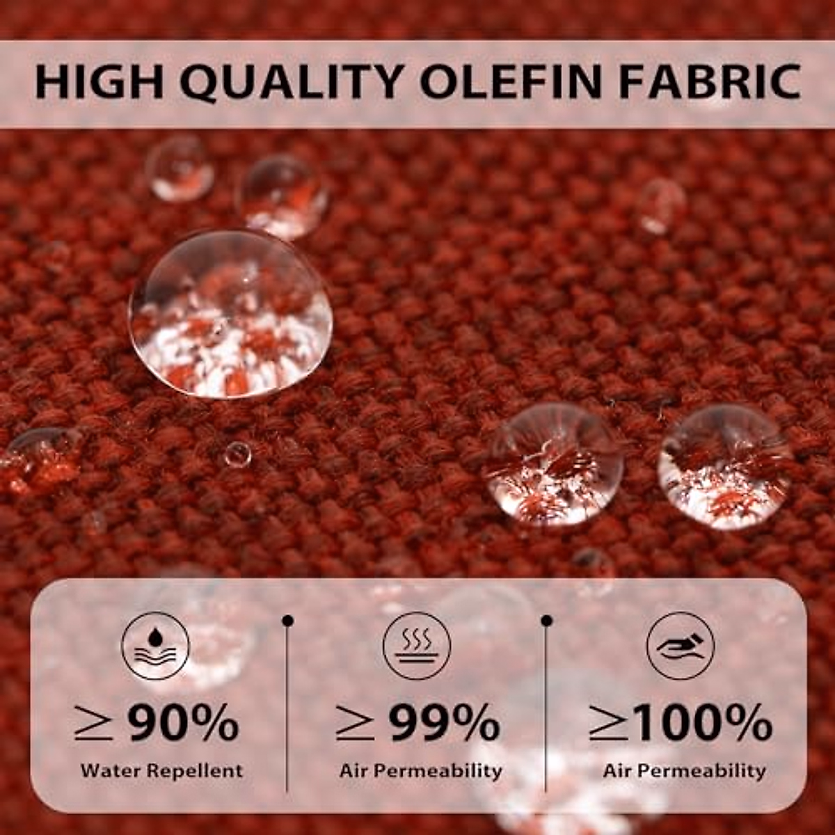 Sundale Outdoor Waterproof Olefin Bench Cushion, 59 x 18 x 4 Inch Outdoor/Indoor Durable Thicken Pad with Adjustable Straps, Patio Garden Sofa Settee Couch Loveseat Cushion (Red)