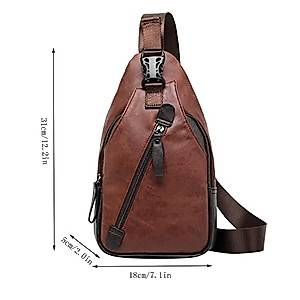 HPWRIU Women's Leather Bag New Women Chest Bag Waterproof Large Capacity Backpack Casual Womens Work Bag with Compartments