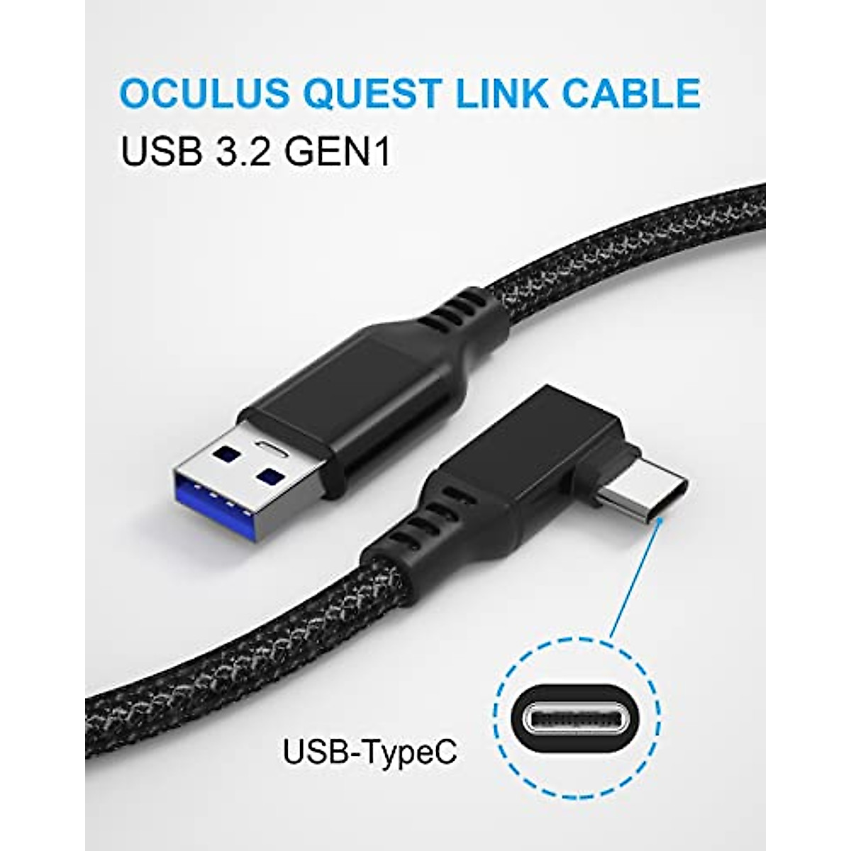 Sungbesi Link Cable 16 FT Compatible with Oculus/Meta Quest 2/1 Accessories, Oculus Charger Cord, High Speed Data Transfer & 3A Fast Charging Cord, USB 3.2 to USB C Cable for VR Headset and Gaming PC