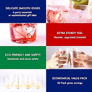 JOLLY CHEF 14 oz Clear Plastic Cups, 50 Pack Heavy-duty Party Glasses, Disposable plastic cups for wedding Cocktails Tumblers, Ideal for Halloween, Christmas, and Thanksgiving Parties
