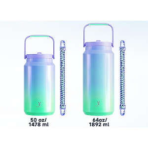 Meoky 50 oz Tumbler with Handle, Stainless Steel Vacuum Insulated Water Bottle, Keeps Cold for 36 Hours, 100% Leak Proof, BPA-free, Non-slip Base (Fairyland)