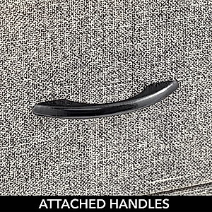 mDesign Wide Modern 8-Drawer Dresser Storage Unit, Sturdy Steel Frame, Wood Top, Easy-Pull Wood Handles/Fabric Bins, Organizer for Bedroom, Hallway, Entryway, Closet, Margo Collection, Black/Dark Gray