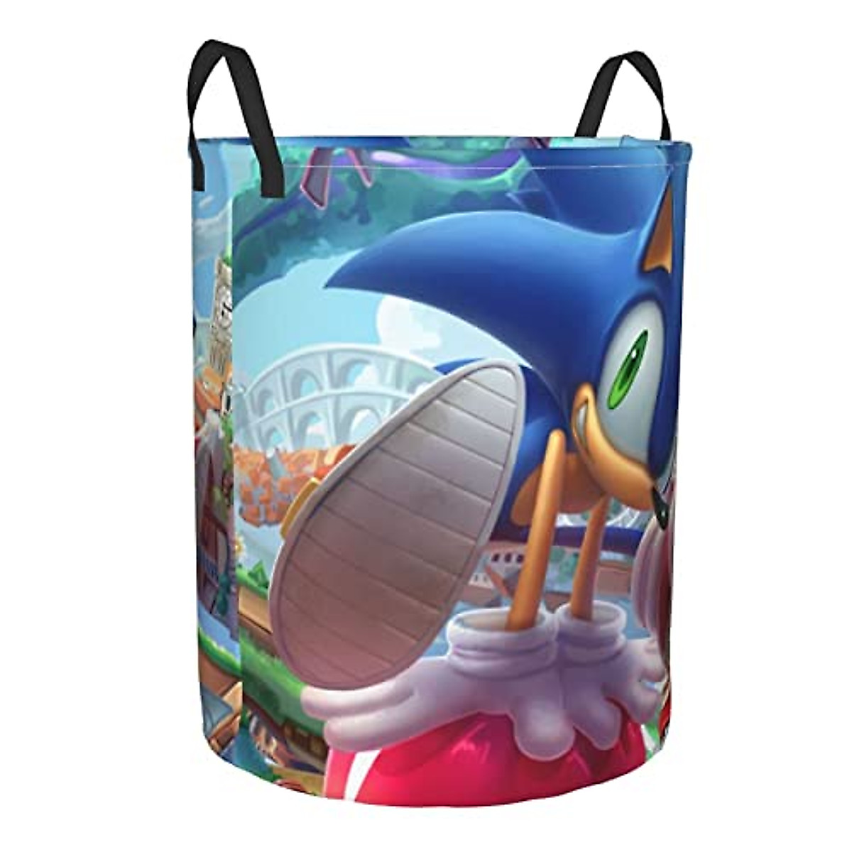 ZHANGJQ Soni_c Hedg-ehog Laundry Hamper Large Laundrys Basket Waterproof Foldable with Handles 62L Round Storage Bag,Bathroom/Bedroom/Dorm