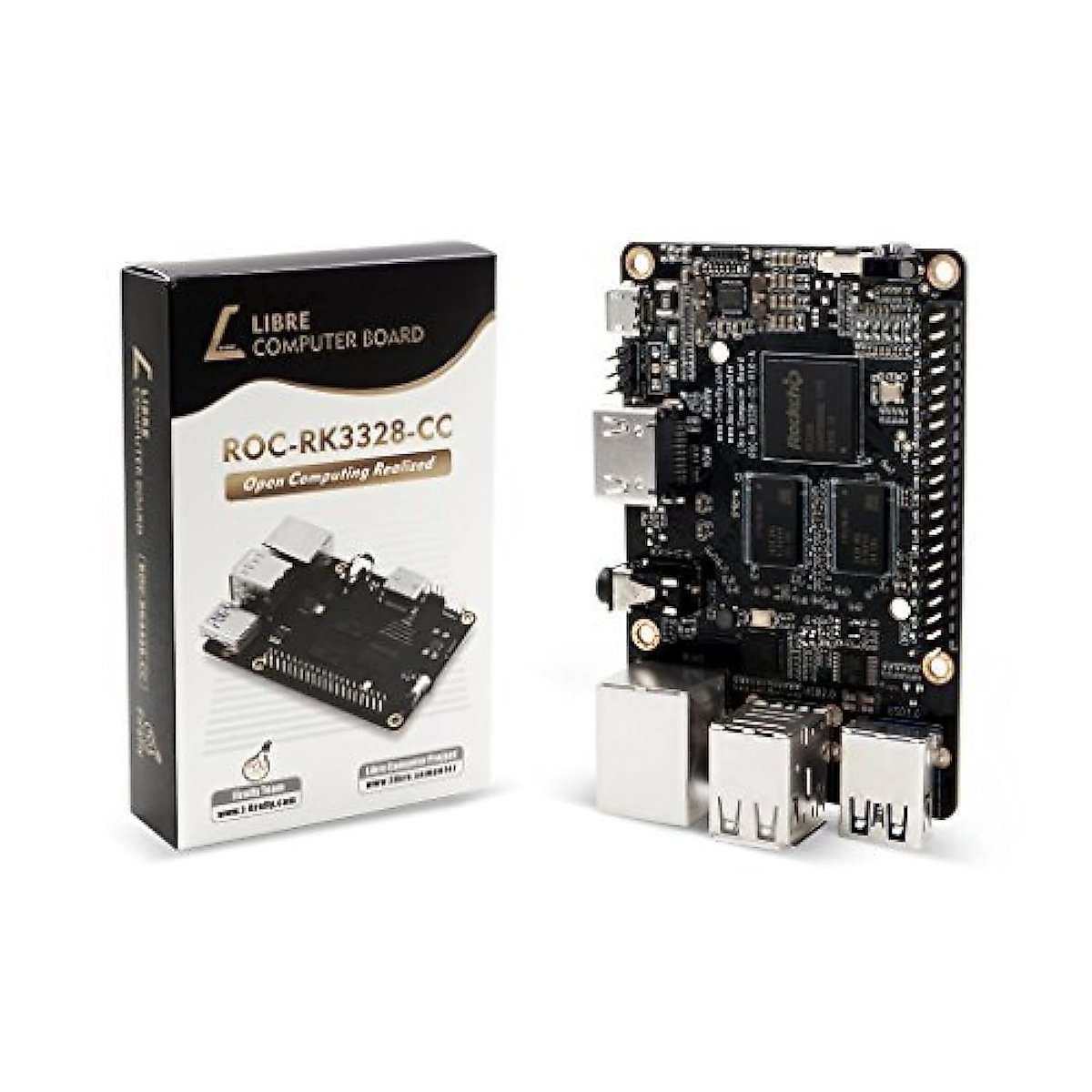 Libre Computer Board ROC-RK3328-CC (Renegade) Mini Computer with Gigabit Ethernet and USB 3.0 (4GB)