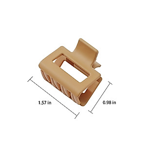Small No-Slip Claw Hair Clips for Thin to Medium Hair - 1.57 Inch Mini Square Styling Accessories for Women and Girls