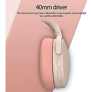 Smart Noise Canceling Bluetooth Headphones, HiFi Foldable Wireless Headphones, Ergonomic Bluetooth 5.1 Compatible, Stereo Around Ear Headphones, Wireless Headphones with Mic (Beige)