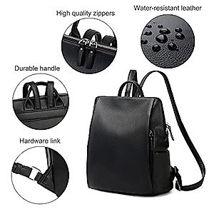 LORADI Lightweight Soft PU Leather Backpack Purse for Women, Anti-theft Travel Bag, Beige