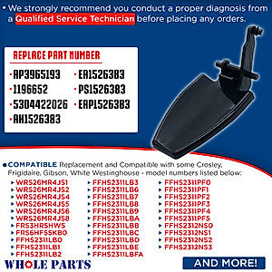 Whole Parts 241682003 Refrigerator Water Dispenser Lever (Black) - Replacement & Compatible With Some Westinghouse, & Kenmore Refrigerators - Non-OEM Appliance Parts & Accessories - 2 Yr Warranty
