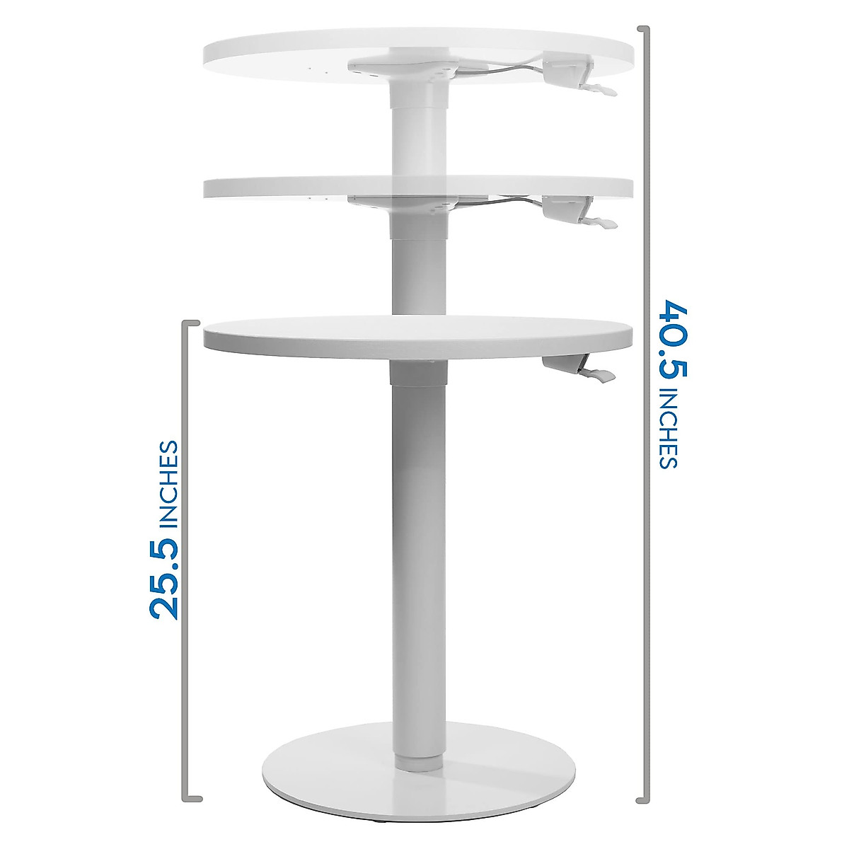 DANMIN 23.5" Round Tabletop - Sit to Stand, Height Adjustable Table/Desk from 25.5" to 40.5" - Perfect for Home Office or School Parties & Events