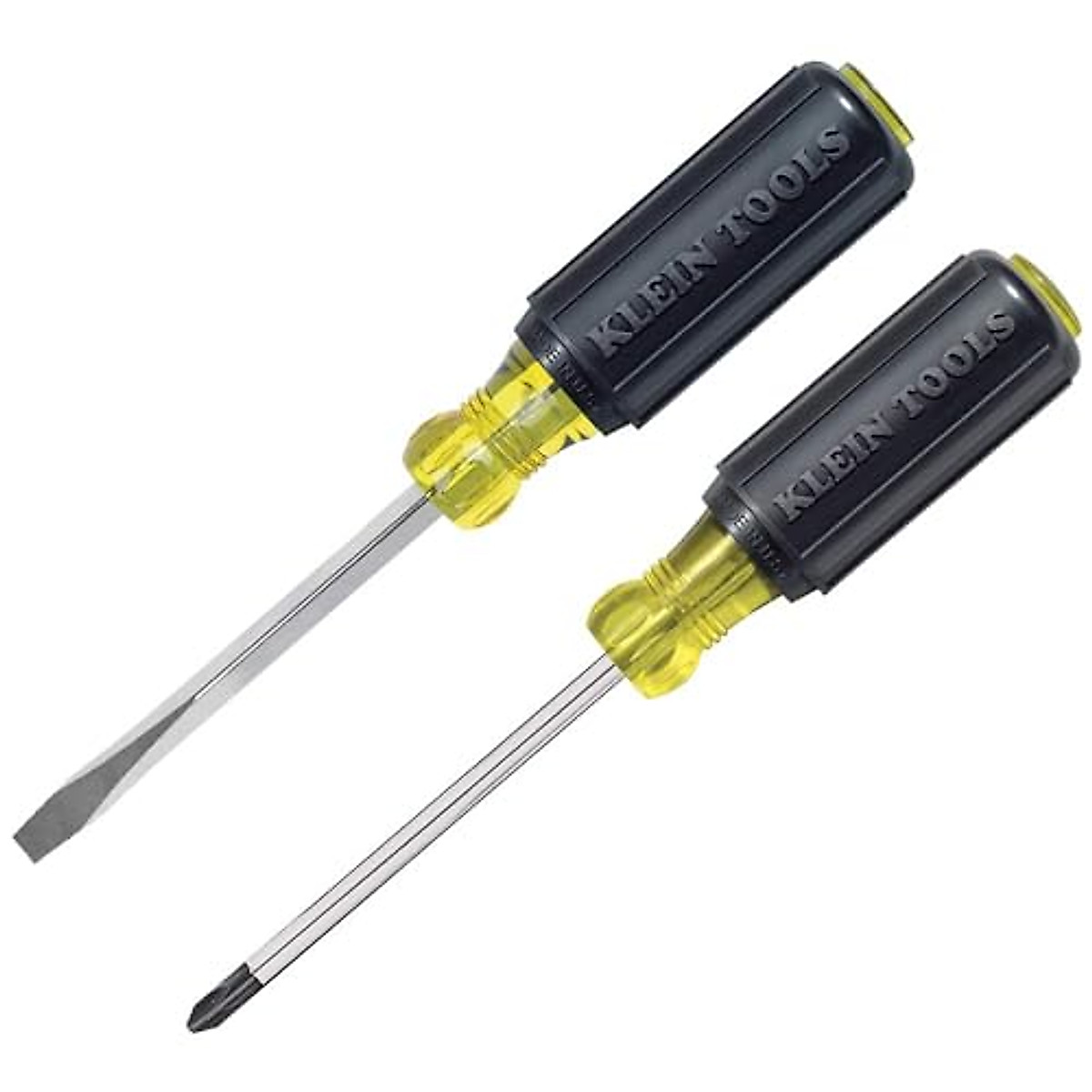 Klein Tools 85442 Screwdriver 2-Piece Set, 1/4 Keystone and #2 Phillips, Cushion Grip, Round and Square Shank, Heat Treated, Meets or Exceeds ASME/ANSI