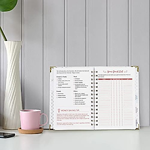 Tullofa Wedding Planner - Wedding Planner Book and Organizer for The Bride with 5 Tabbed Sections, 6.5" x 8.75", Hardcover with Metal Corner + 5 Inner Pocket + Sticker + Notes Pages - Purple White