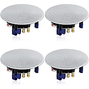 Herdio 320 Watts 2 Way Flush Mount Ceiling Speakers 4 Inches Perfect for Bathroom, Kitchen,Living Room,Office 4 Speakers