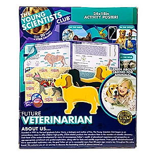 The Young Scientists Club Future Veterinarian Career Kit, 10+ Activities, Includes Interactive Learning Guide, Foam Dog, & Secret Message Viewers, Animal Science Kits for Kids, Gifts, STEM Learning