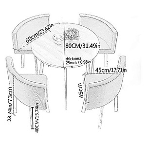 Kitchen Table Set, Office Conference Table Set Negotiation Table and Chair Combination Modern Design Round Table Balcony Living Room Dining Table Office Meeting Room (Color : C) ( Color : Light Grey )