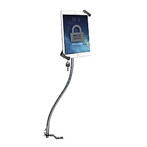 Gooseneck Car Mount – CTA Secure Gooseneck Car Mount with Lock and Key Security System for iPad 10th Gen 10.9" - iPad 7/8/9 Gen 10.2" - Surface Pro 4 - Surface Go 3 - Galaxy Tab S3 - Black (PAD-SGCT)