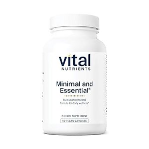 Vital Nutrients Minimal and Essential Multivitamin | Vegan One per Day Multi-vitamin, Mineral and Antioxidant Supplement* | Gluten, Dairy and Soy Free | Non-GMO | 90 Capsules