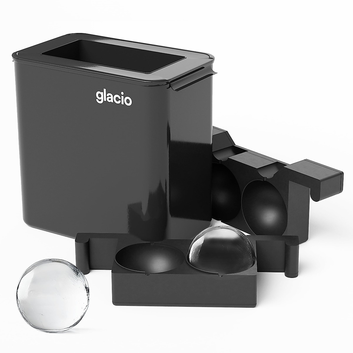 glacio Clear Ice Ball Maker - Crystal Clear 2.4-Inch Ice Spheres - Perfect for Whiskey Enthusiasts and Cocktail Aficionados