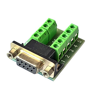 HiLetgo 2pcs DB9 Female Adapter RS232 to Terminal RS232 Serial to Terminal DB9 Connector Convert Adapter