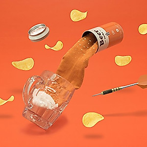 Novelty Beer Socks - Colorful Socks for Men, Made from Soft Cotton Nylon - Funny Socks for Men, Crazy Socks in Beer Can, Orange Ale