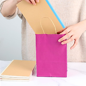 VGOODALL 32PCS Purple Kraft Paper Bags with Handles Bulk, 7.9"×5.5"×2.8" Small Gift Bags Purple Party Favor Bags for Wedding Birthday Party Supplies and Gifts