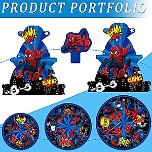 3 Tier Spider Cupcake Stand Spider Hero Cardboard Cupcake Holder Spider Themed Party Table Centerpieces Decorations for Boys Girls Fans Birthday Party Supplies