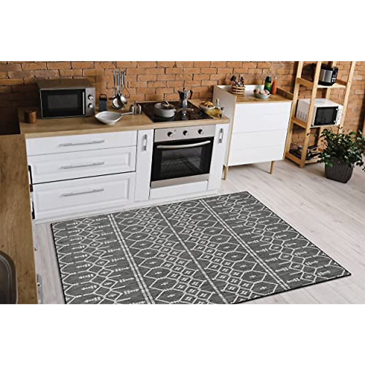 Adiva Rugs Outdoor Indoor Area Rug, Weather Resistant, Easy to Clean, Stain Resistant Floor Mat for Dining Room, Backyard, Deck, Patio (Pebble Weiss, 2' x 3')