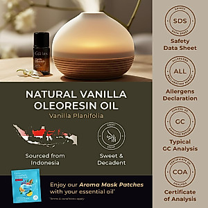 Vanilla Essential Oil for Skin (0.34 fl oz) & Jojoba Oil for Hair (3.4 fl oz) Set - 100% Natural Aromatherapy Grade Essential Oils Set - Gya Labs