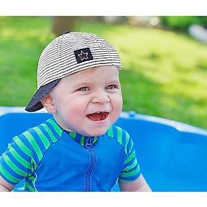 Baby Boy Baseball Cap Striped Sunhat Letter Sun Protection Hat,Sun Hat for Baby Boy and Baby Girl (Gray, 1pcs)