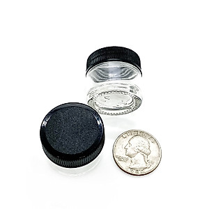 Skunkworx Packaging 7cc (2 Dram) Glass Concentrate Jars with Black Lids (12 Count)