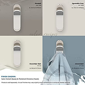 Amerock HBX37012G1026 | Unison Single Prong Decorative Wall Hook | Satin Nickel/Polished Chrome Hook for Coats, Hats, Backpacks, Bags | Hooks for Bathroom, Bedroom, Closet, Entryway