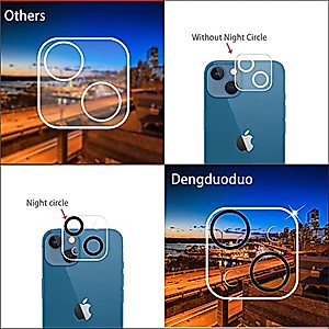 Dengduoduo 【3 Pack】 Tempered Glass Camera Lens Protector for iPhone 13 6.1" & iPhone 13 Mini 5.4", Ultra HD, 9H Hardness, Anti-Scratch, Case Friendly, Easy to Install [No Affect on Night Shots]